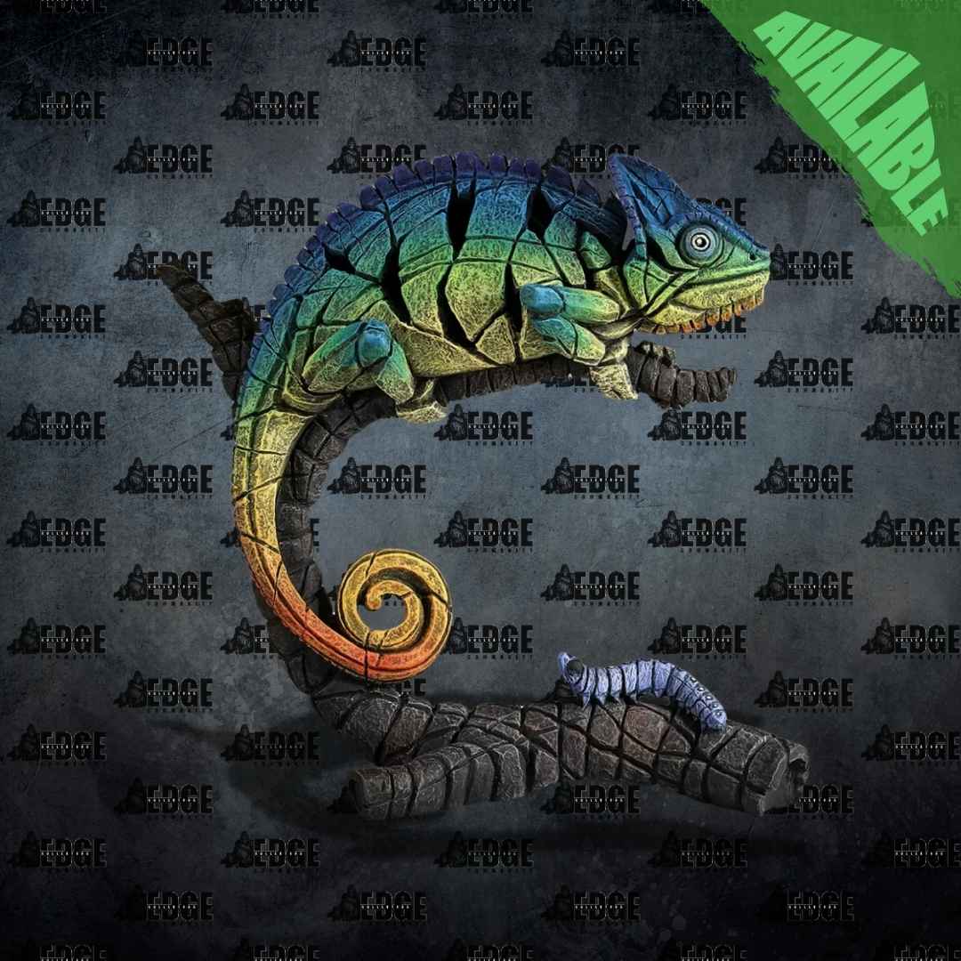 ED42RB Chameleon - Figure (Rainbow Blue) - Edge Sculpture Collectors ...