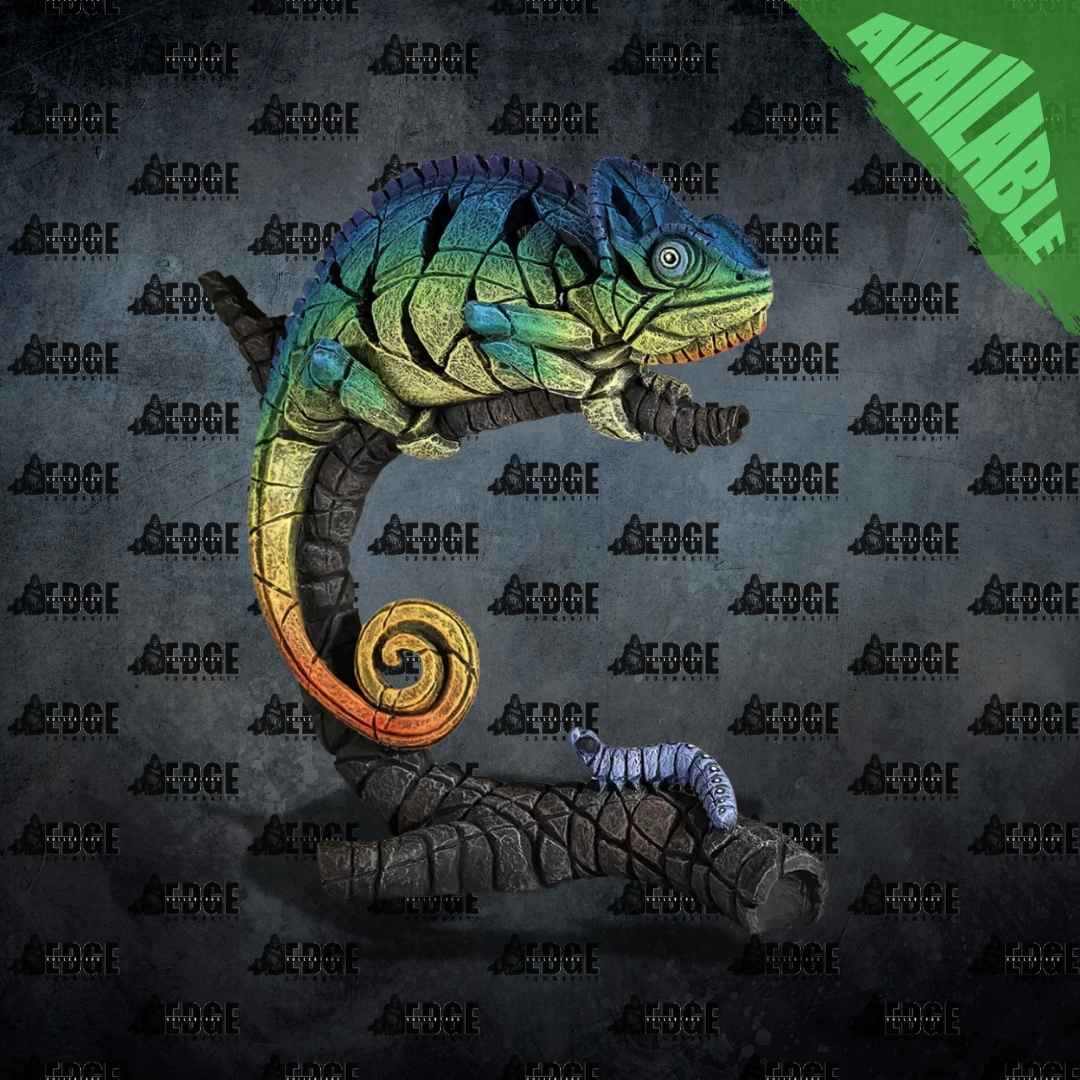 ED42RB Chameleon - Figure (Rainbow Blue) - Edge Sculpture Collectors ...