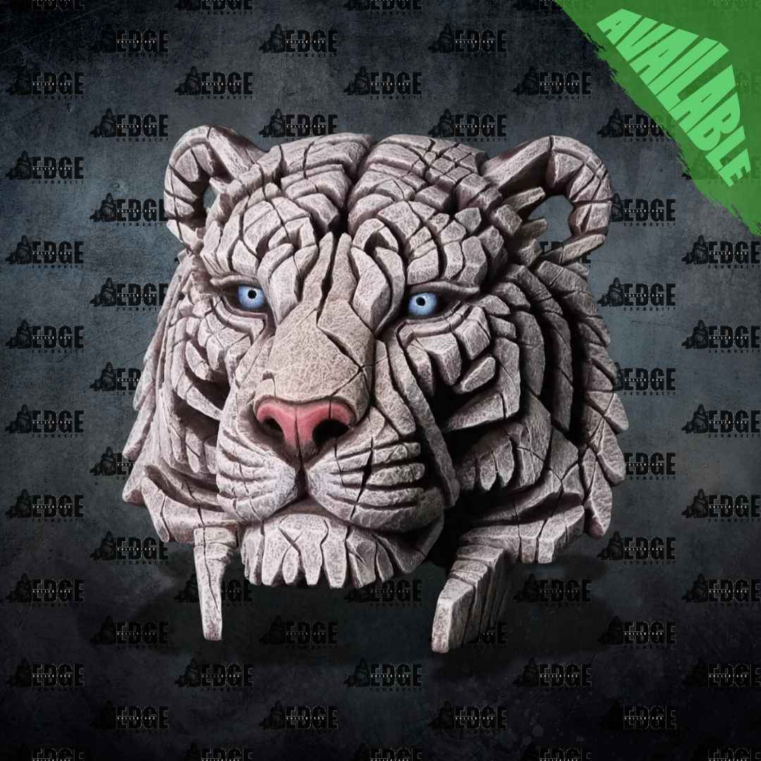 EDB31W Tiger - Bust (White) - Edge Sculpture Collectors Community