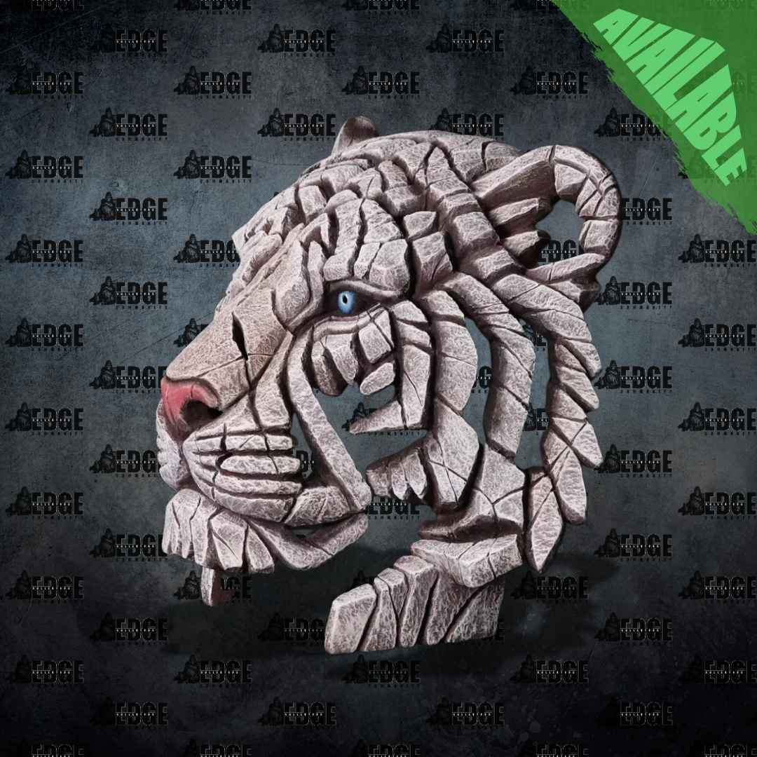 EDB31W Tiger - Bust (White) - Edge Sculpture Collectors Community