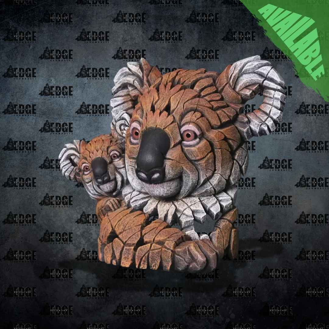EDB32B Koala and Joey - Bust (Brown) - Edge Sculpture Collectors Community