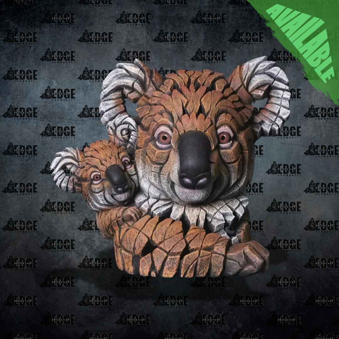EDB32B Koala and Joey - Bust (Brown) - Edge Sculpture Collectors Community