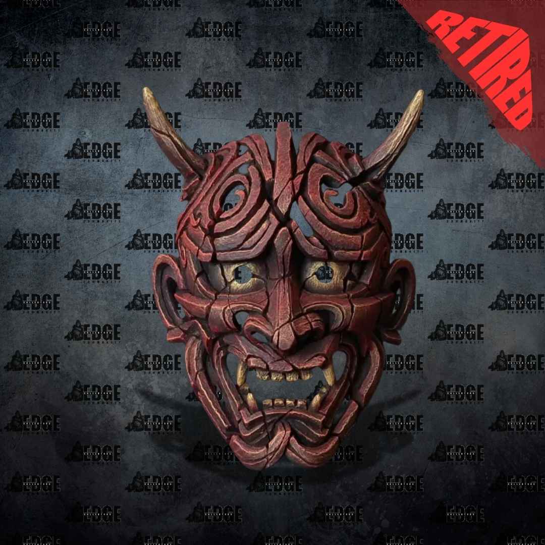 EDM01R Japanese Hannya - Mask (Antique Red) - Edge Sculpture Collectors ...